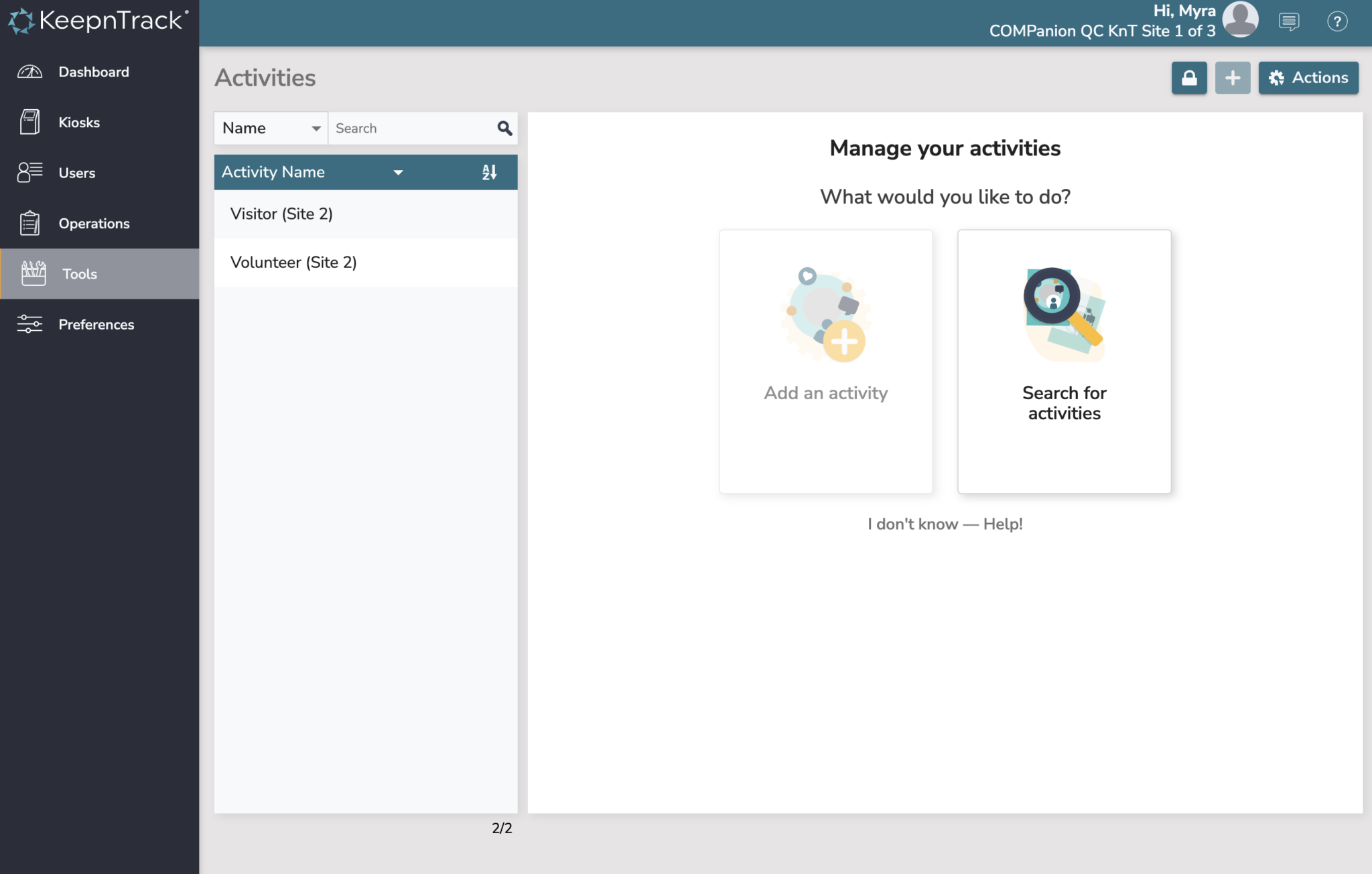 Activities – KeepnTrack™