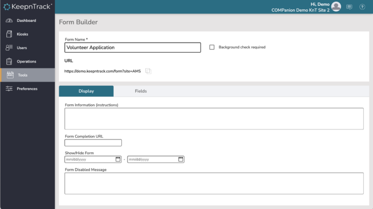 Form Builder – KeepnTrack™